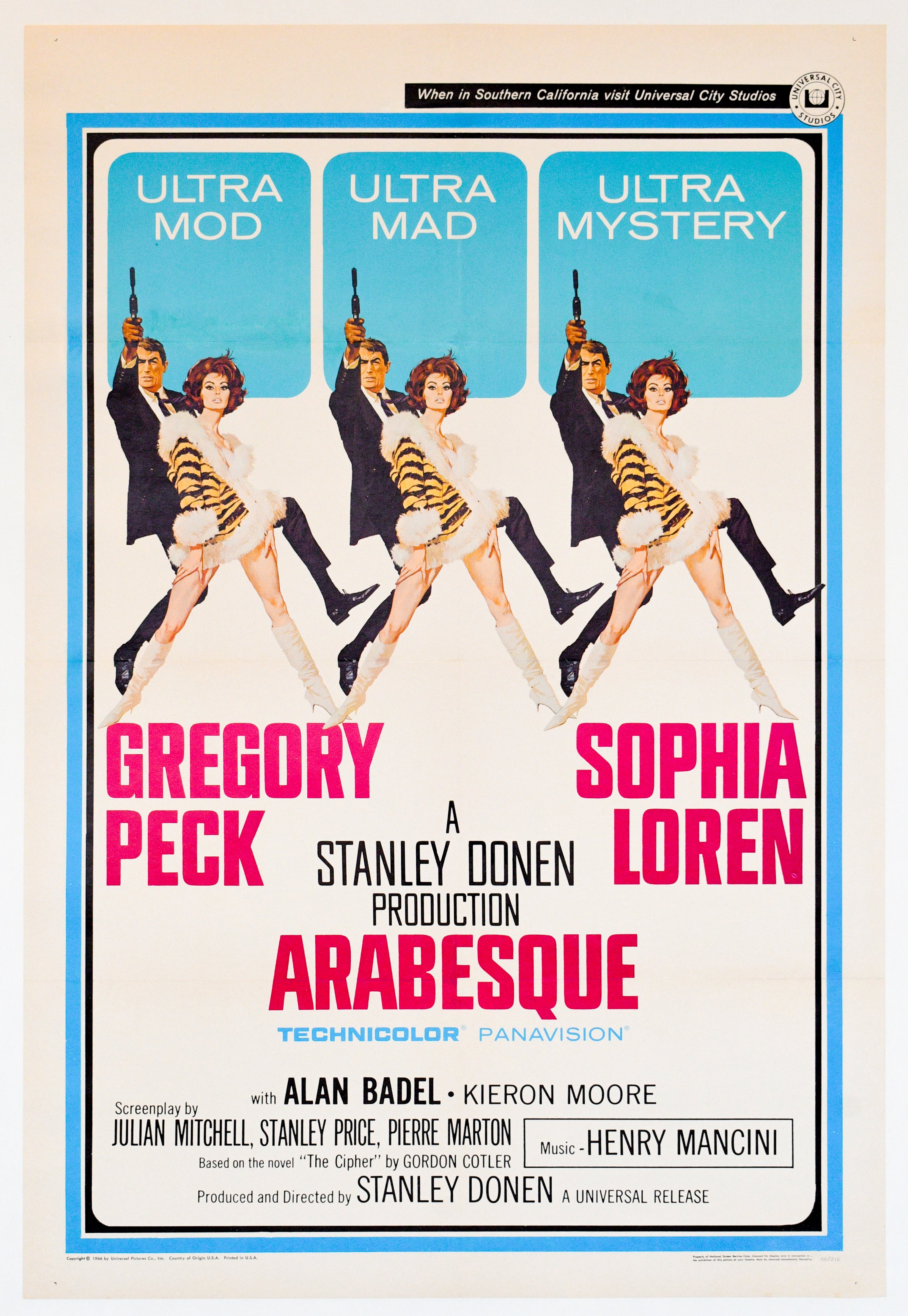 Original Vintage Arabesque American Movie Poster