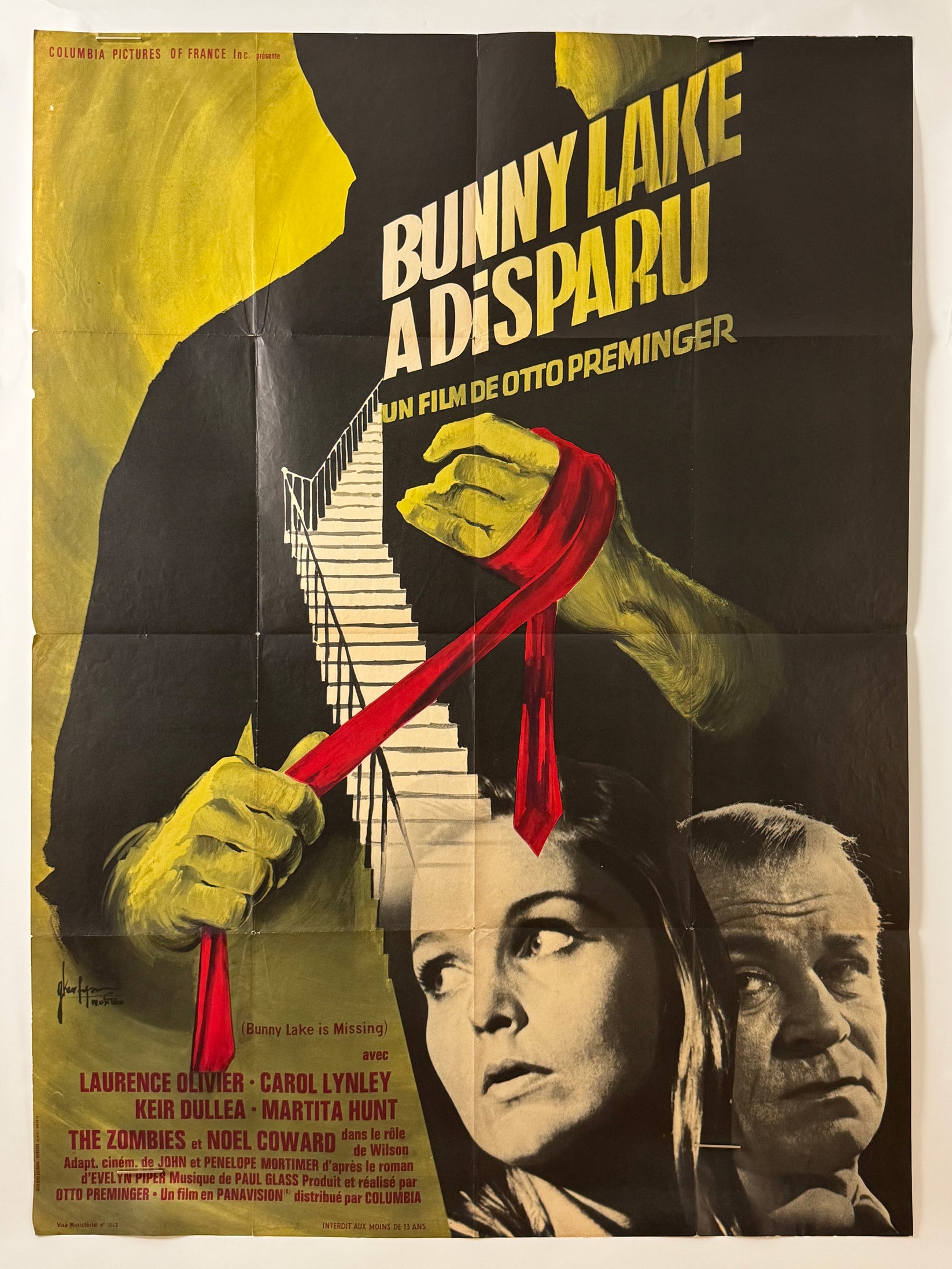 Original Vintage Bunny Lake is Missing Mystery Movie Poster