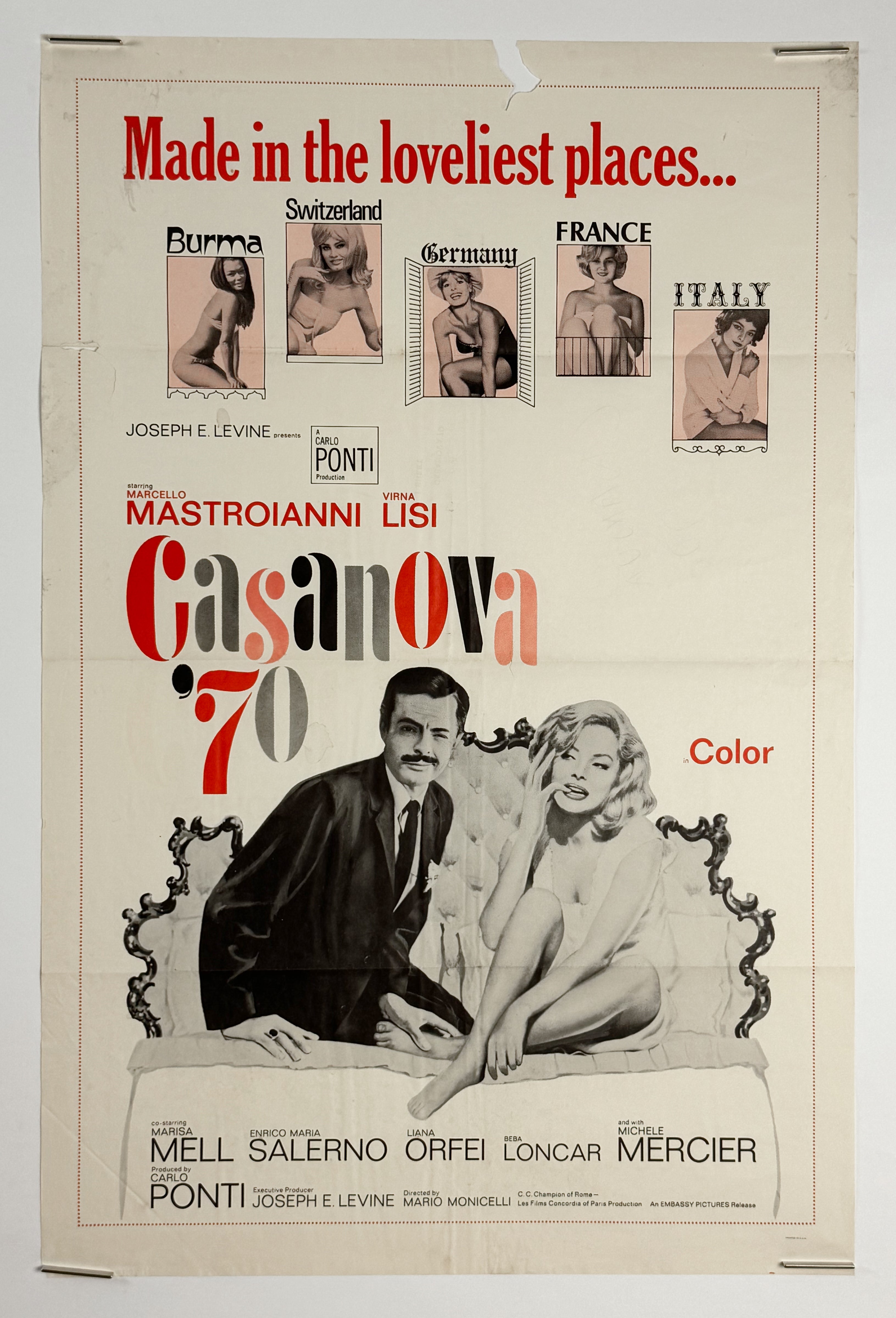 Original Vintage Casanova ‘70 Italian Movie Poster