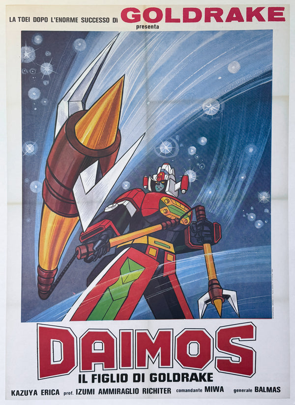 Original Vintage Daimos Animated Movie Italian Poster