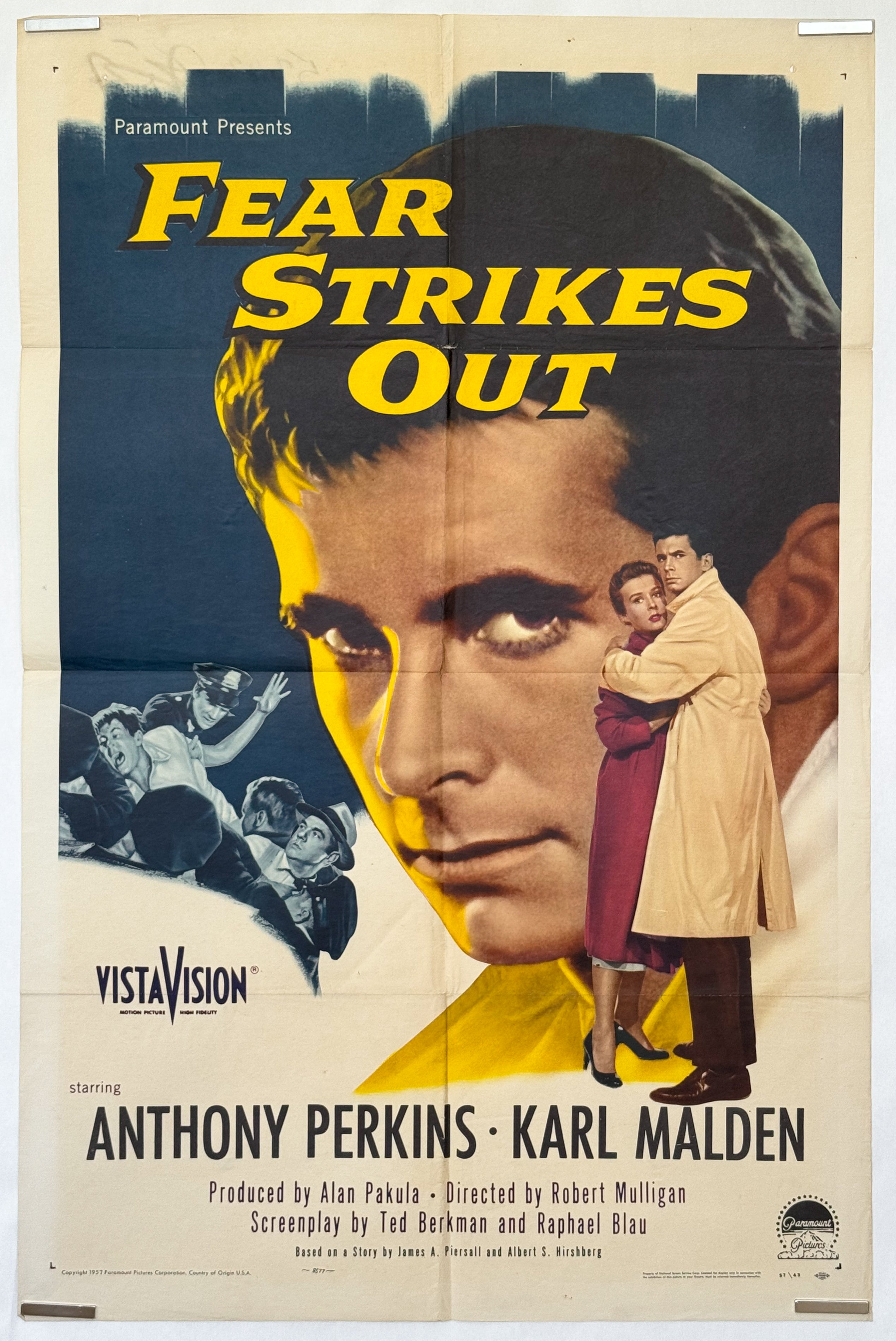 Original Vintage Fear Strikes Out Movie Poster