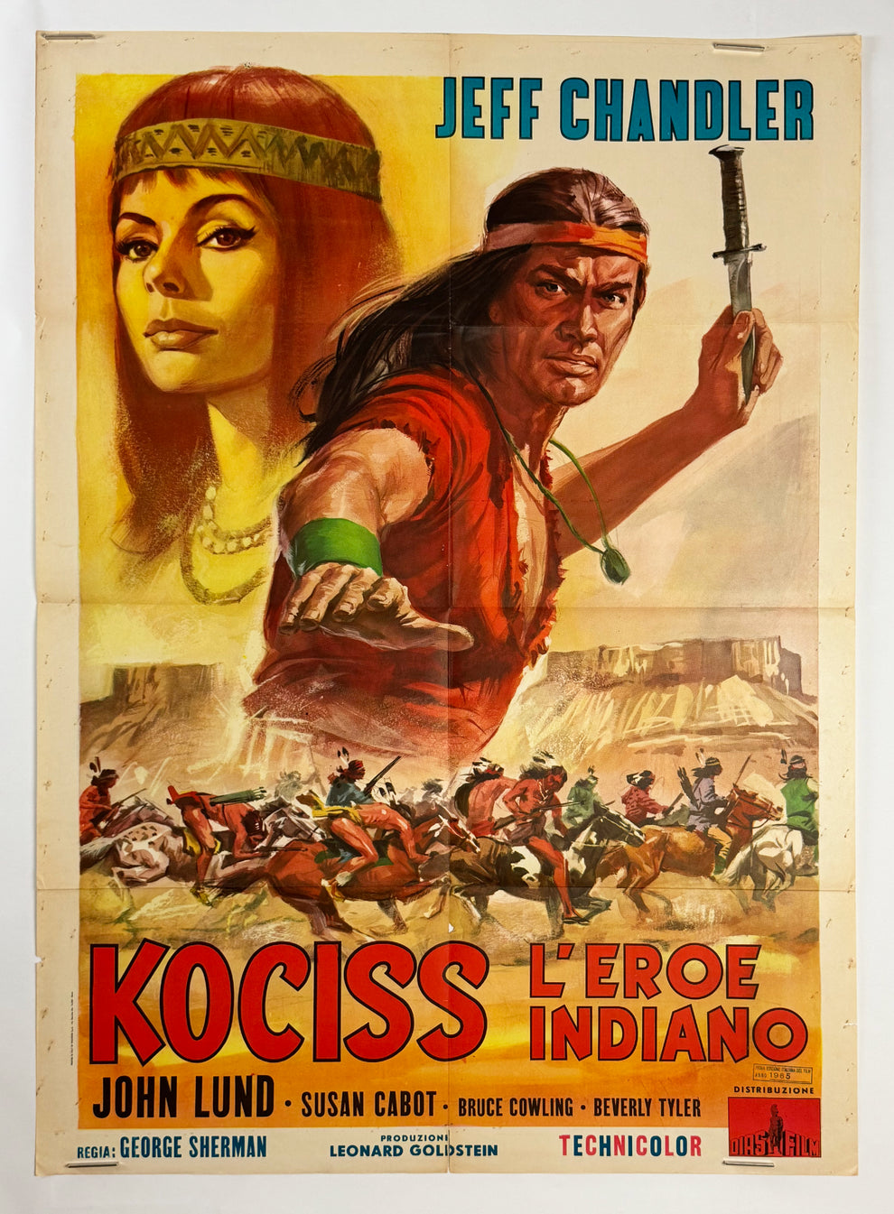 Original Vintage The Battle at Apache Pass Action Movie Italian Poster