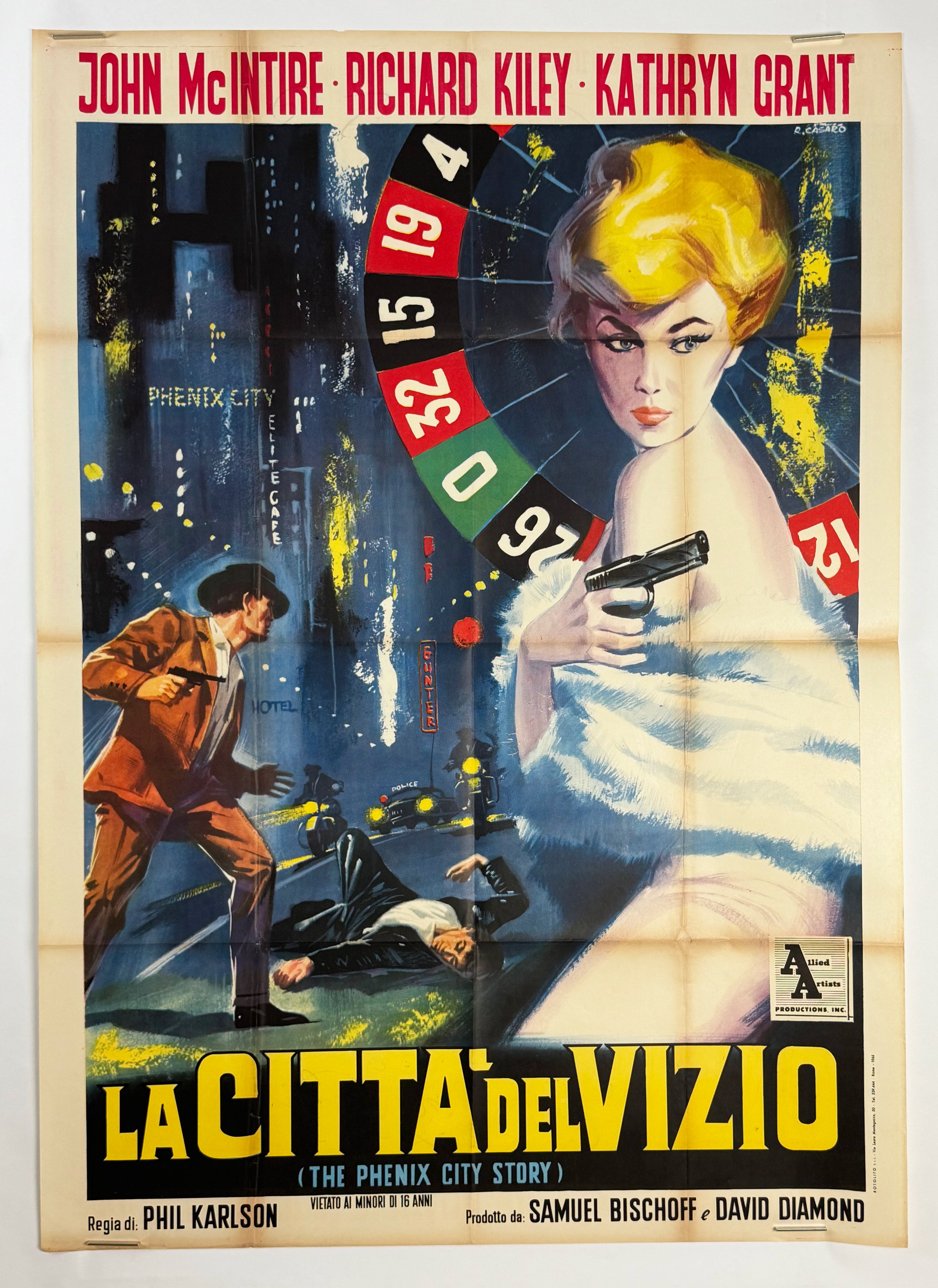 Original Vintage The Phenix City Story Western Movie Italian Poster