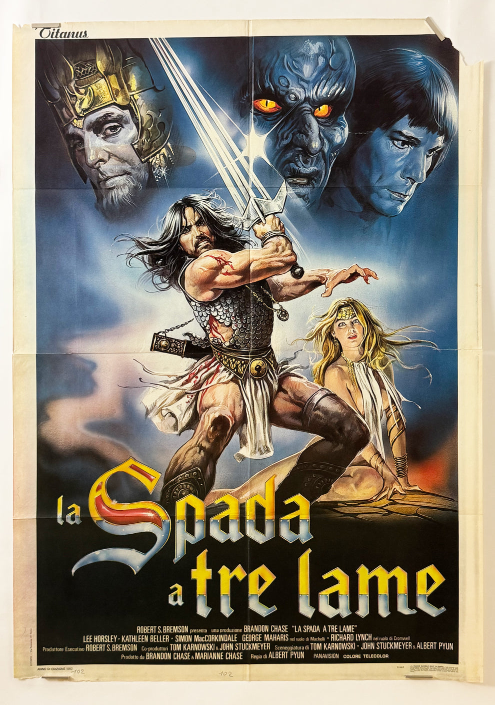 Original Vintage La Spade a Tre Lame Italian Movie Poster