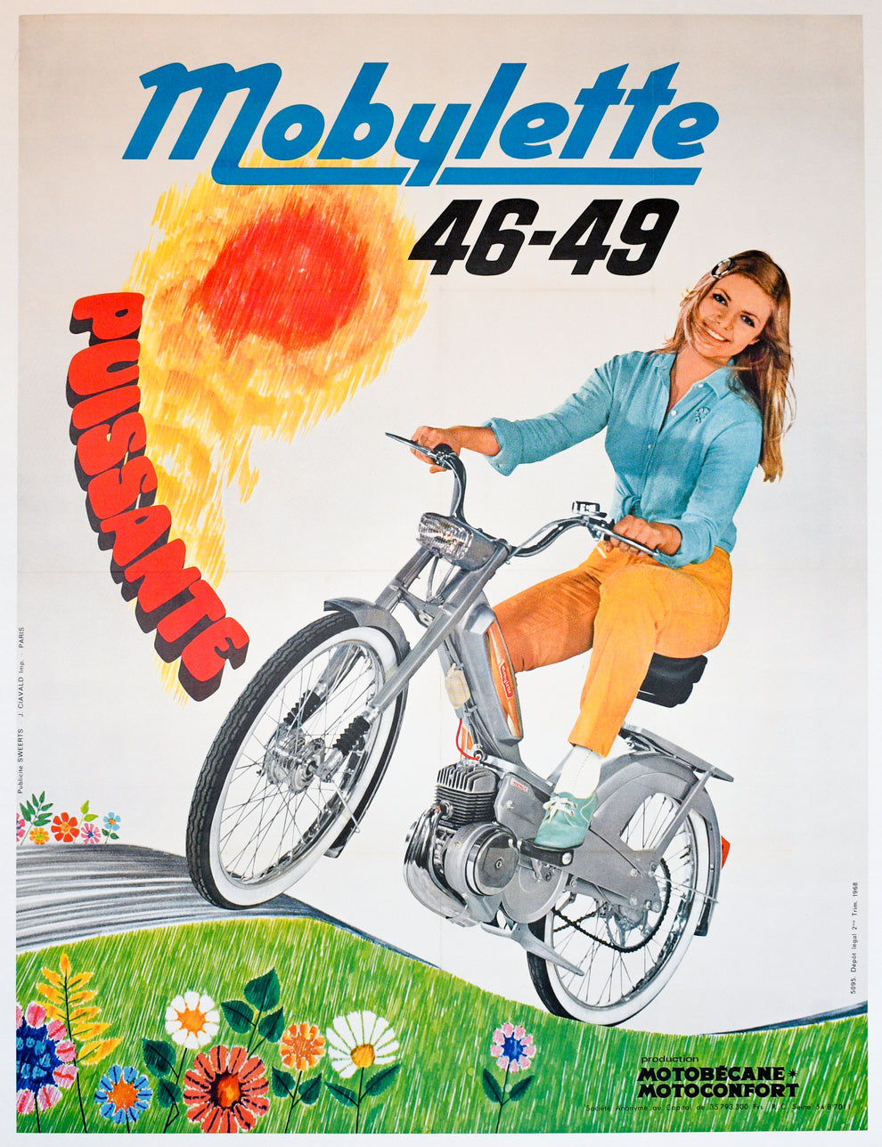 French Mobylette Vintage Poster 1968