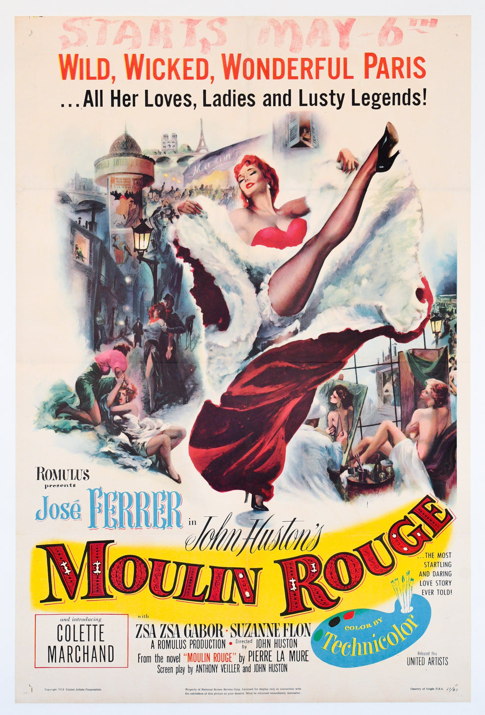 Original Vintage Moulin Rouge American Movie Poster