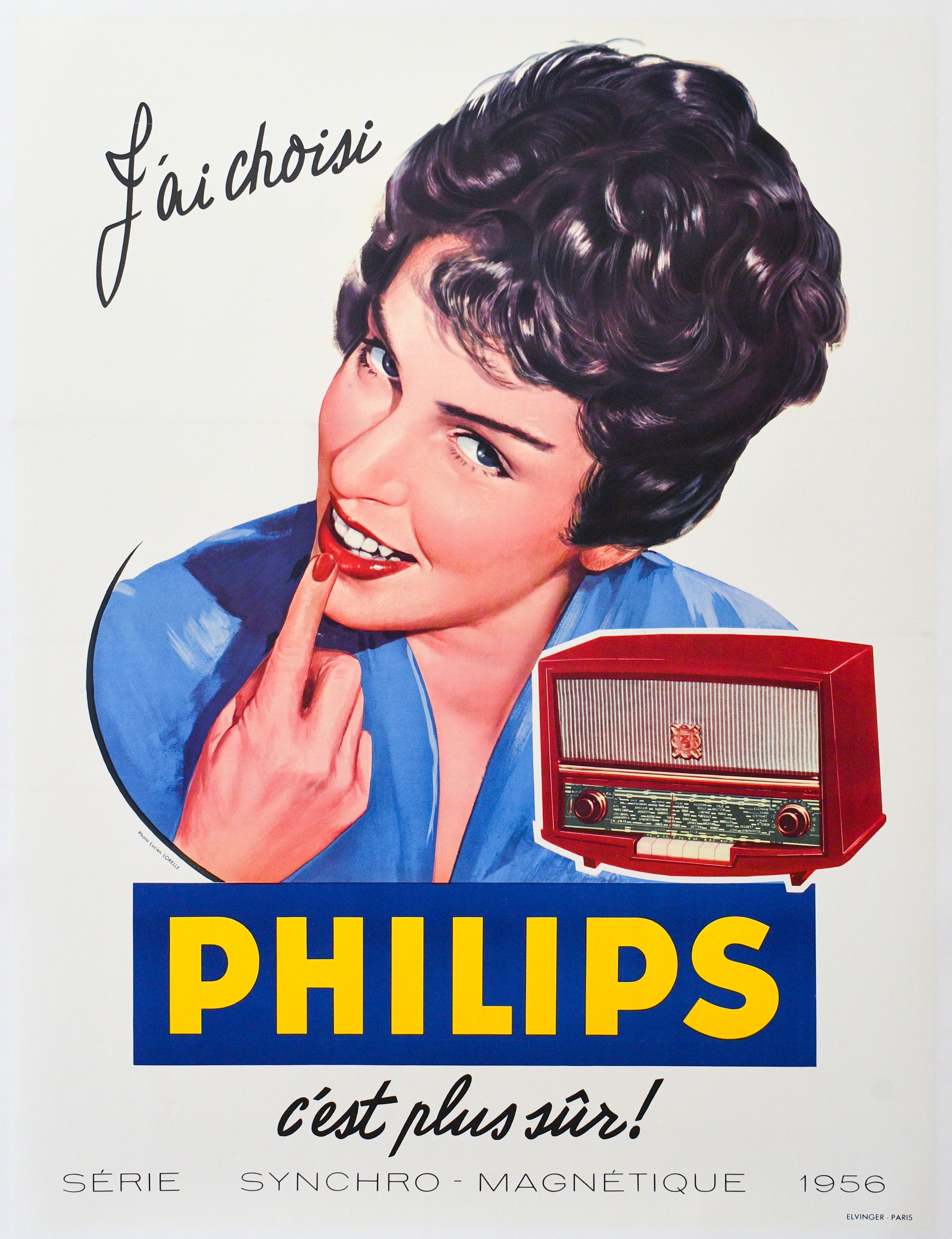Original Vintage French Phillips Television & Radio Poster