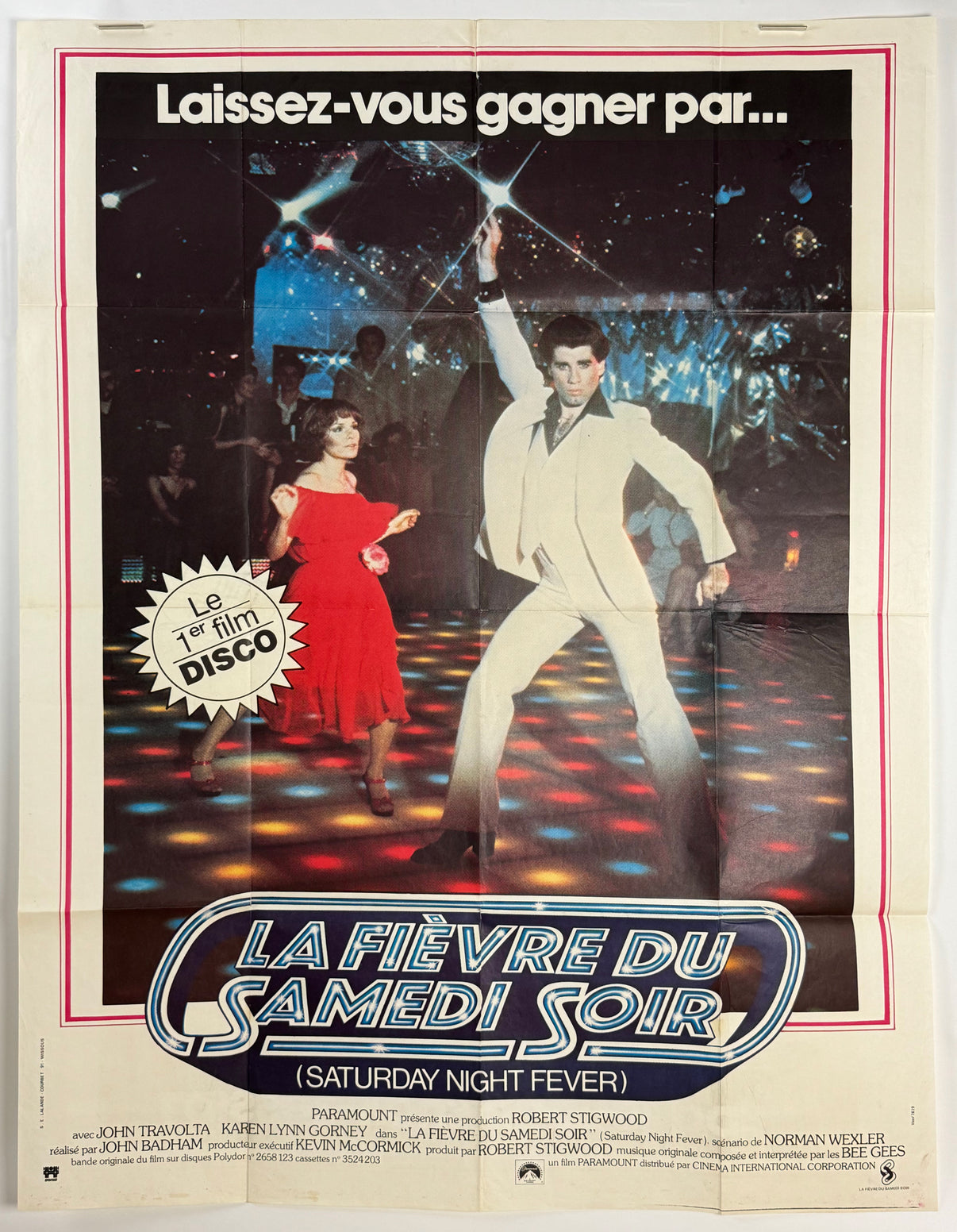 Original Vintage French Saturday Night Fever Movie Poster