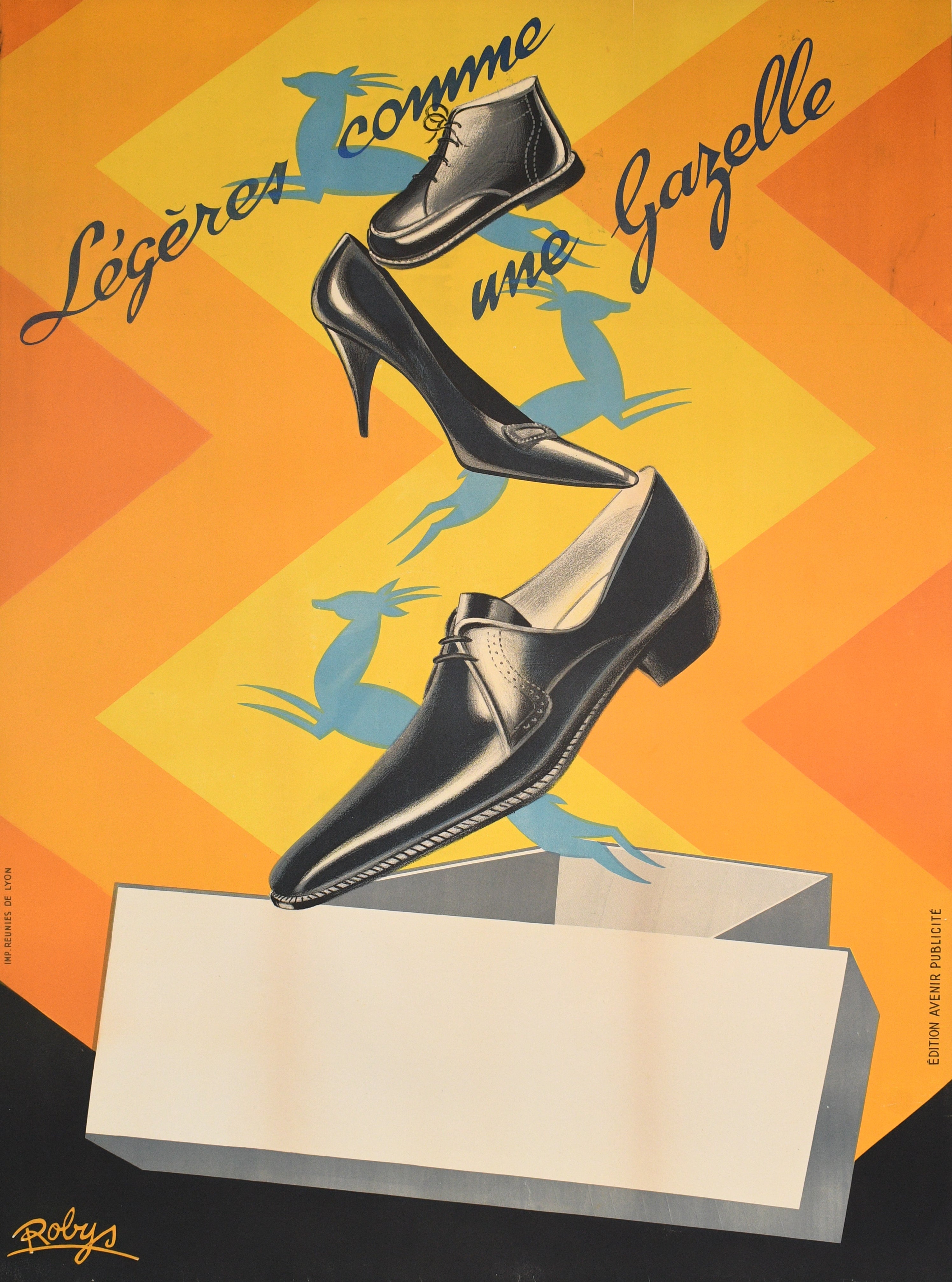 Vintage French Gazelle 1930's Advertisement Poster