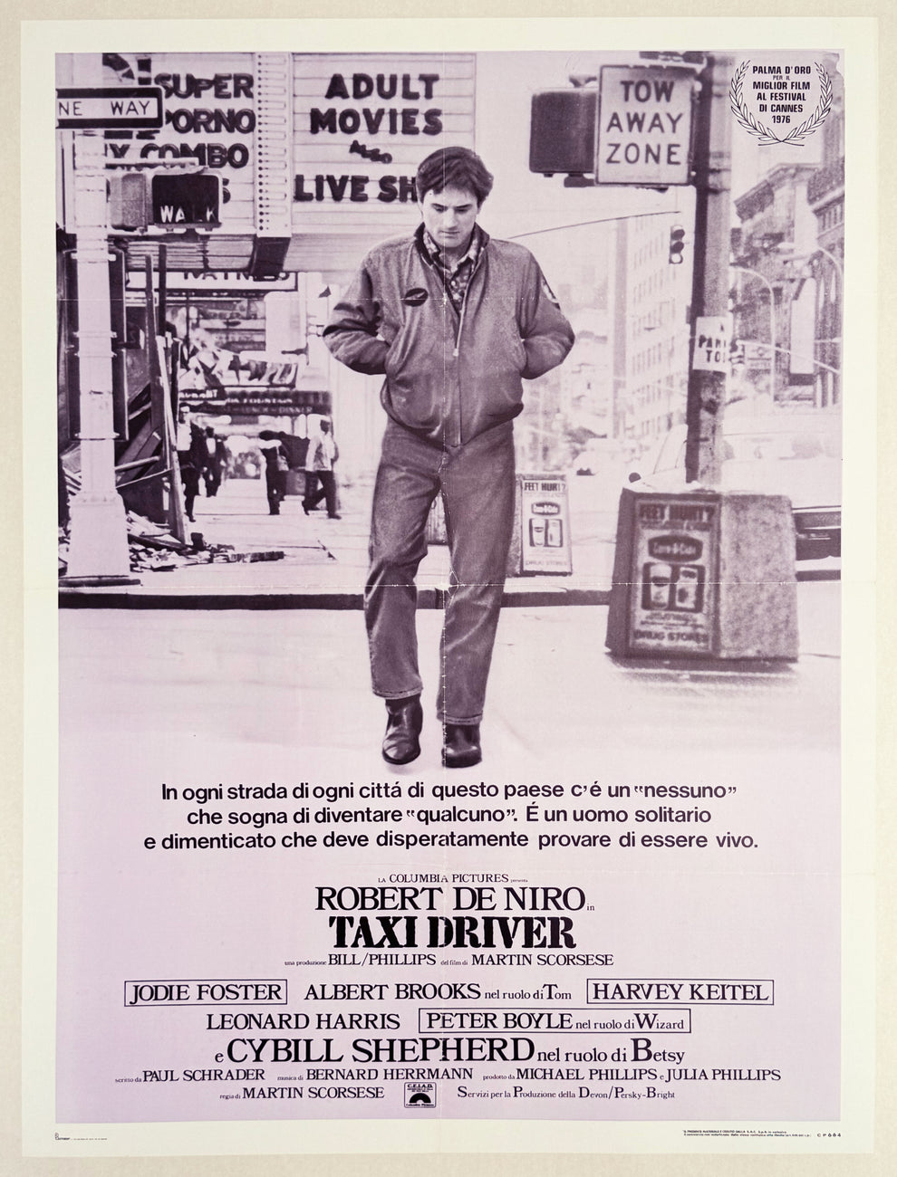 Original Vintage Taxi Driver Italian Reissue Poster