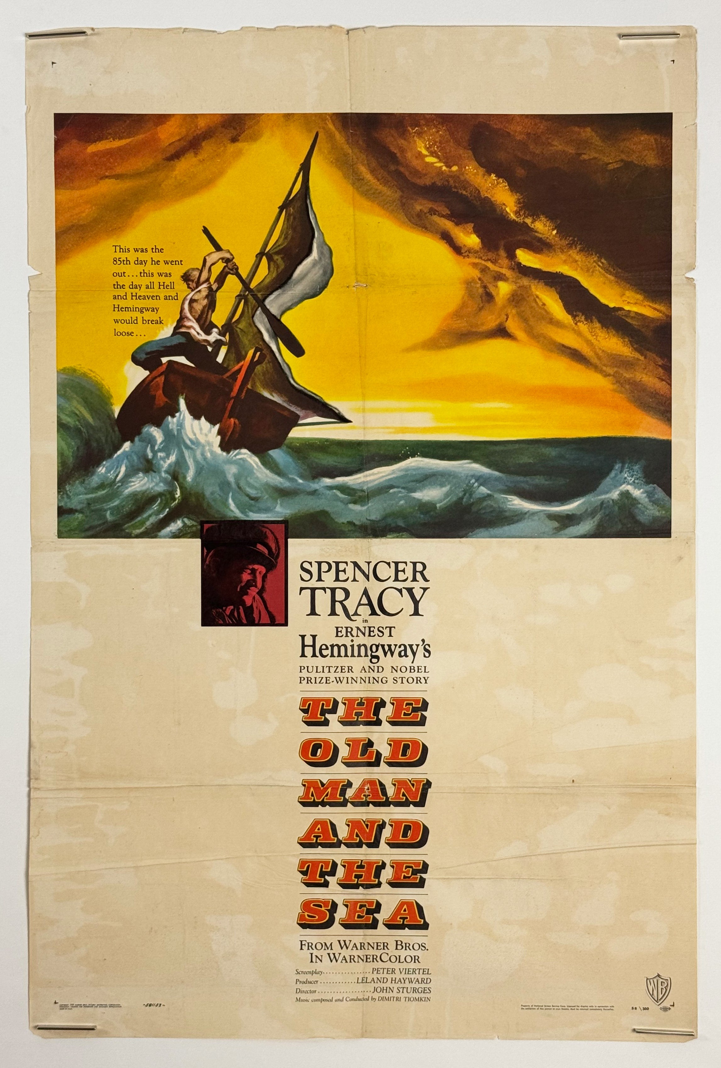 Original Vintage The Old Man and the Sea Movie Poster