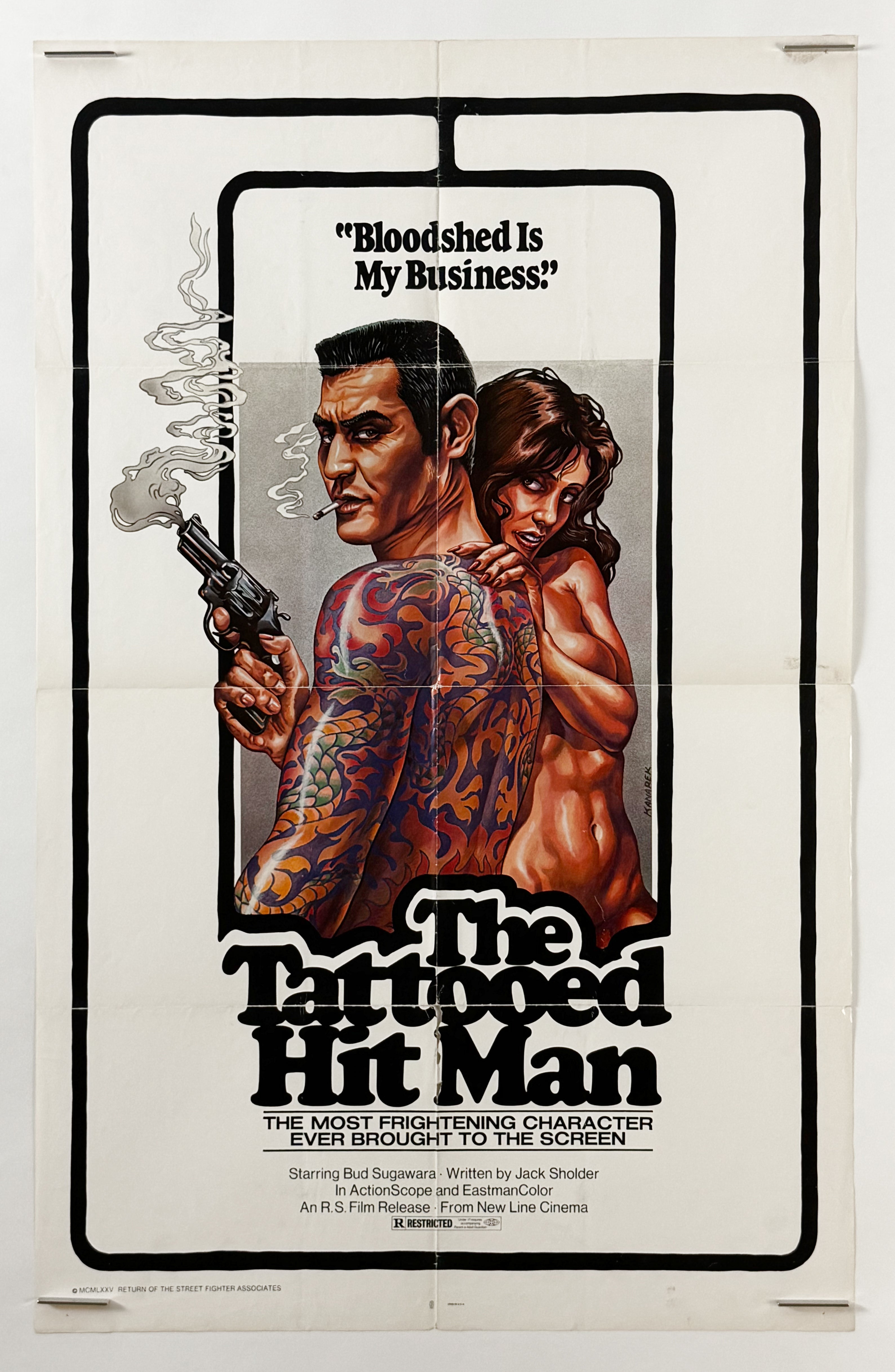 Original Vintage The Tattooed Hit Man Movie Poster