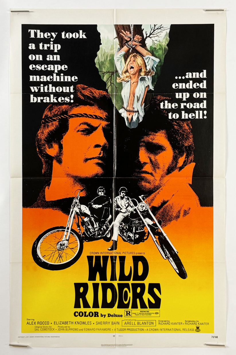 Original Vintage Wild Riders Movie Poster