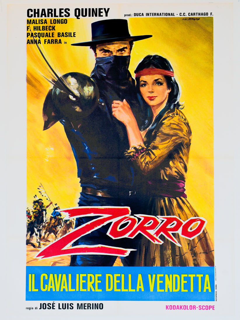 Zorro, Rider of Vengeance Original Vintage Italian Movie Poster